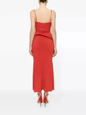 NISSA Floral Appliqué Midi Dress