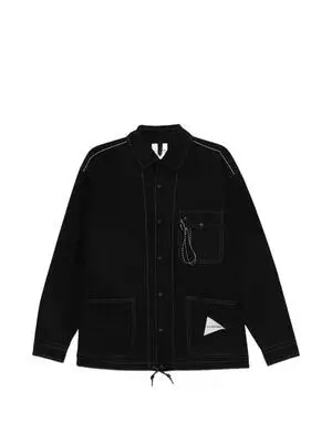 AND WANDER Cordura Logo-patched Shirt Jacket - Black
