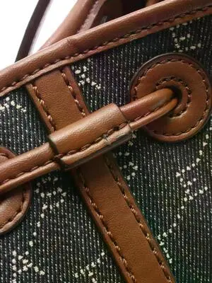 Stella McCartney Logo Print Denim Bucket Bag