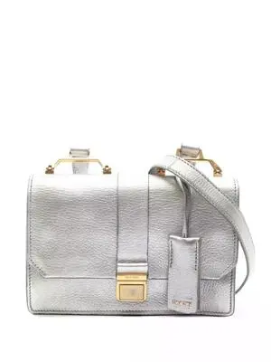 Miu Miu Madras Leather Shoulder Bag - Silver