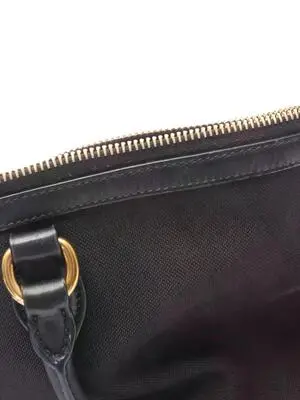 Prada Canvas Handbag With Leather Trim