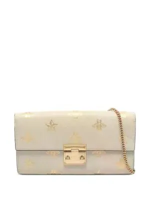Gucci 2000s Padlock Bee And Star-print Chain Wallet - Neutrals