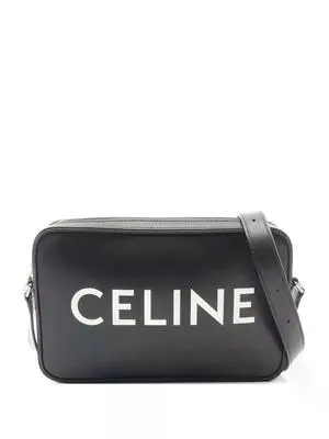 Celine Medium Logo-print Messenger Bag - Black
