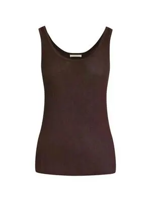 12 STOREEZ Lattice Tank Top - Brown