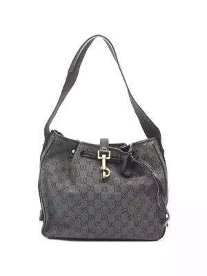 Gucci Gg Pattern Leather Trimmed Tote Bag
