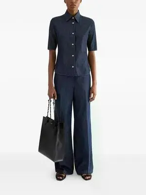 JIL SANDER Chambray Straight-leg Trousers