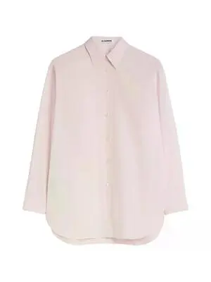 JIL SANDER Embroidered Logo Poplin Shirt - Pink