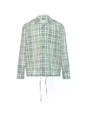 AMI Paris Check-pattern Drawstring-hem Boxy-fit Shirt