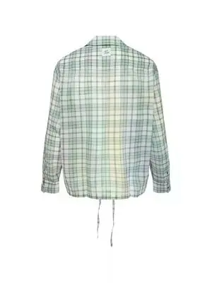 AMI Paris Check-pattern Drawstring-hem Boxy-fit Shirt