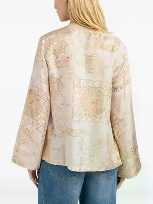 Momoni Printed Silk-twill Blouse
