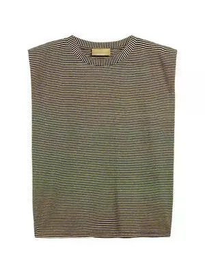 Momoni Striped Padded Shoulder T-shirt