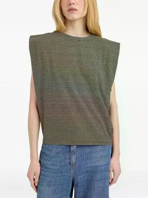 Momoni Striped Padded Shoulder T-shirt