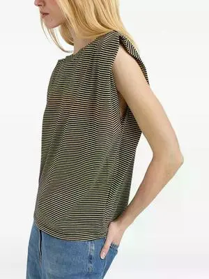 Momoni Striped Padded Shoulder T-shirt