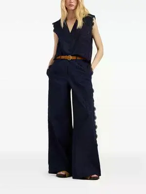 Momoni Broderie Anglaise Cotton Palazzo Pants