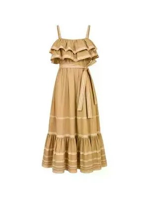 Ulla Johnson Lucian Ruffled Waist-tie Midi Dress