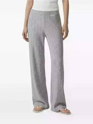 SPORTY & RICH Logo Patch Trousers - Grey