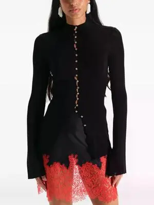 MANURI Embellished High Neck Blouse