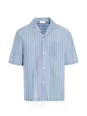 PAOLO PECORA Striped Short-sleeve Shirt - Blue
