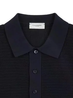 PAOLO PECORA Textured-knit Polo Shirt