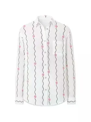 Rails Charli Striped Seashell Shirt - White