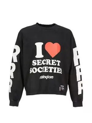 RRR123 Secret Societites Garden Long-sleeved T-shirt - Black