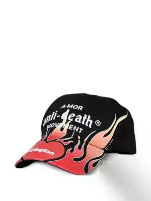 RRR123 Flame Embroidered Cap - Black