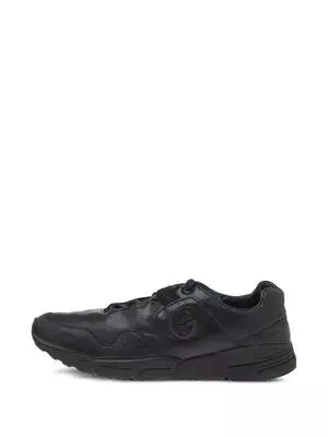 Gucci Gg Logo Leather Sneakers - Black