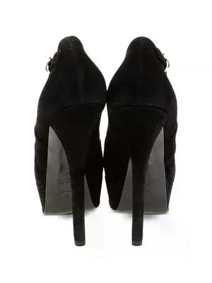 Fendi 115mm Suede Heeled Pumps - Black