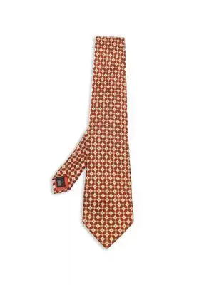 S.t. Dupont Floral Motif Jacquard Tie - Red