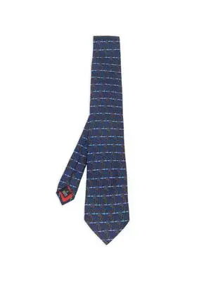 S.t. Dupont Printed Silk Jacquard Tie - Blue