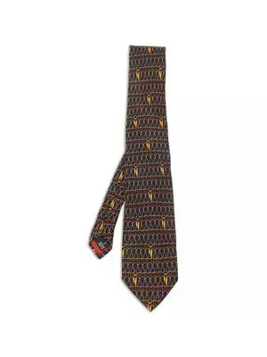 S.t. Dupont Printed Silk Jacquard Tie - Black