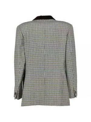 Burberry Houndstooth Velvet-collar Blazer