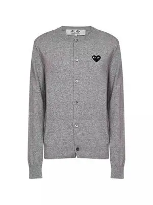 Play Comme Des Garcon Heart Emblem Cardigan - Grey