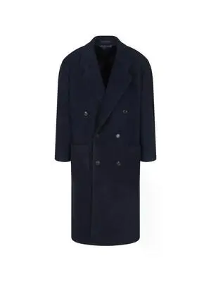 Giorgio Armani Navy Double-breasted Coat - Blue