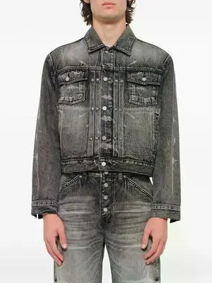 THUG CLUB Tc Spine Laser-etched Denim Jacket