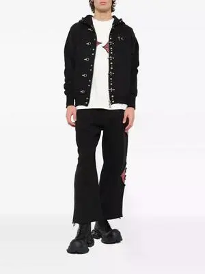 THUG CLUB Studded Zip-up Hoodie
