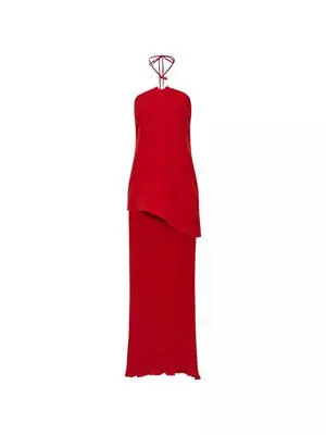 BAOBAB Gaia Halter-ring Pleated Maxi Dress - Red