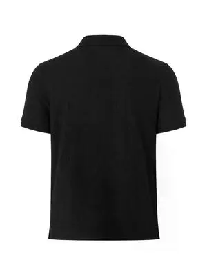 Guess Short-sleeve Logo-patch Polo Shirt - Black