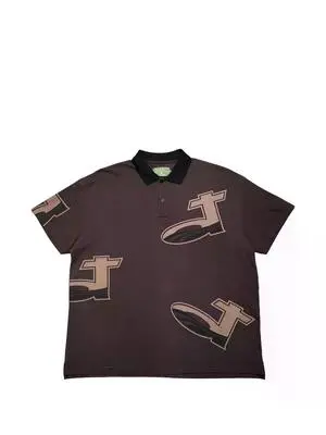 DENIM TEARS Logo-print Pique Polo Shirt