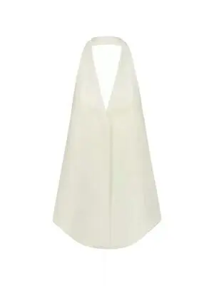 THE ARKOW Yvonne Halterneck Blouse - Neutrals