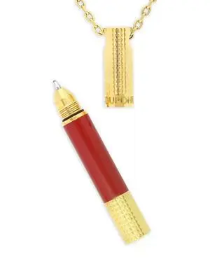 S.t. Dupont Engraved Logo Mini Pen Necklace
