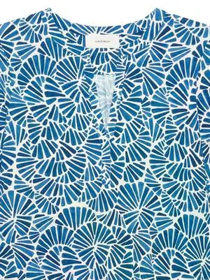 Malìparmi Shell-print V-neck Midi Dress