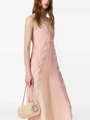 Stella McCartney Lace-trimmed Silk Midi Dress