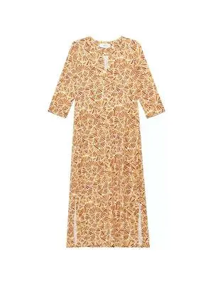 Malìparmi Shell Print Midi Dress - Orange