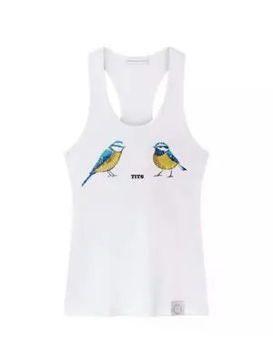 Stella McCartney Bird-print Ribbed Tank Top