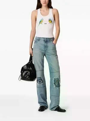 Stella McCartney Bird-print Ribbed Tank Top