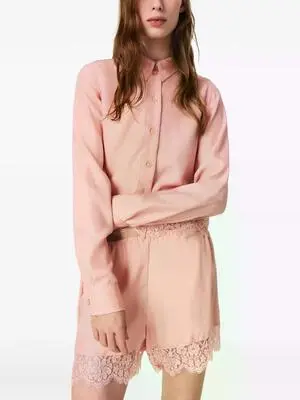 Stella McCartney Floral Lace Trim Silk Mini Shorts