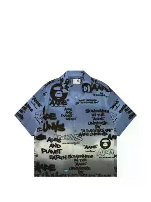 AAPE BY *A BATHING APE Aapeunvs Graffiti-print Shirt - Grey