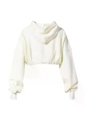 DIDU Logo Print Cropped Hoodie