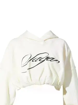 DIDU Logo Print Cropped Hoodie
